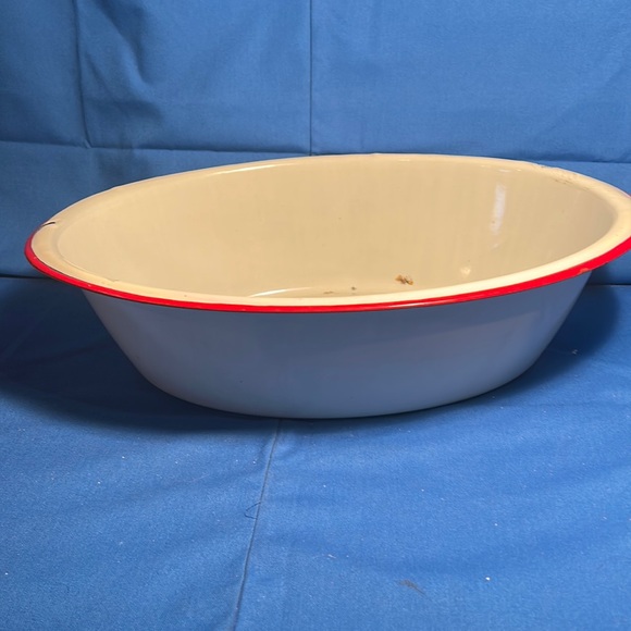 Kitchen | Vintage Large Enamel Ware Tub Basin Farmhouse Oval | Poshmark